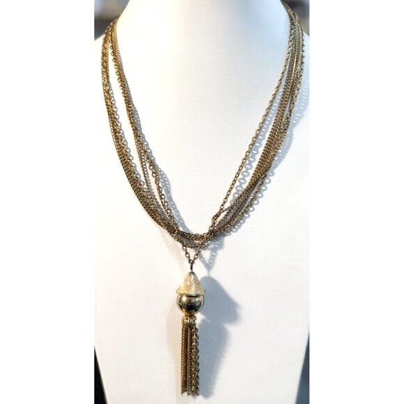 Unbranded | Jewelry | Vintage Multi Chain Layer Tassel Pendant Box ...